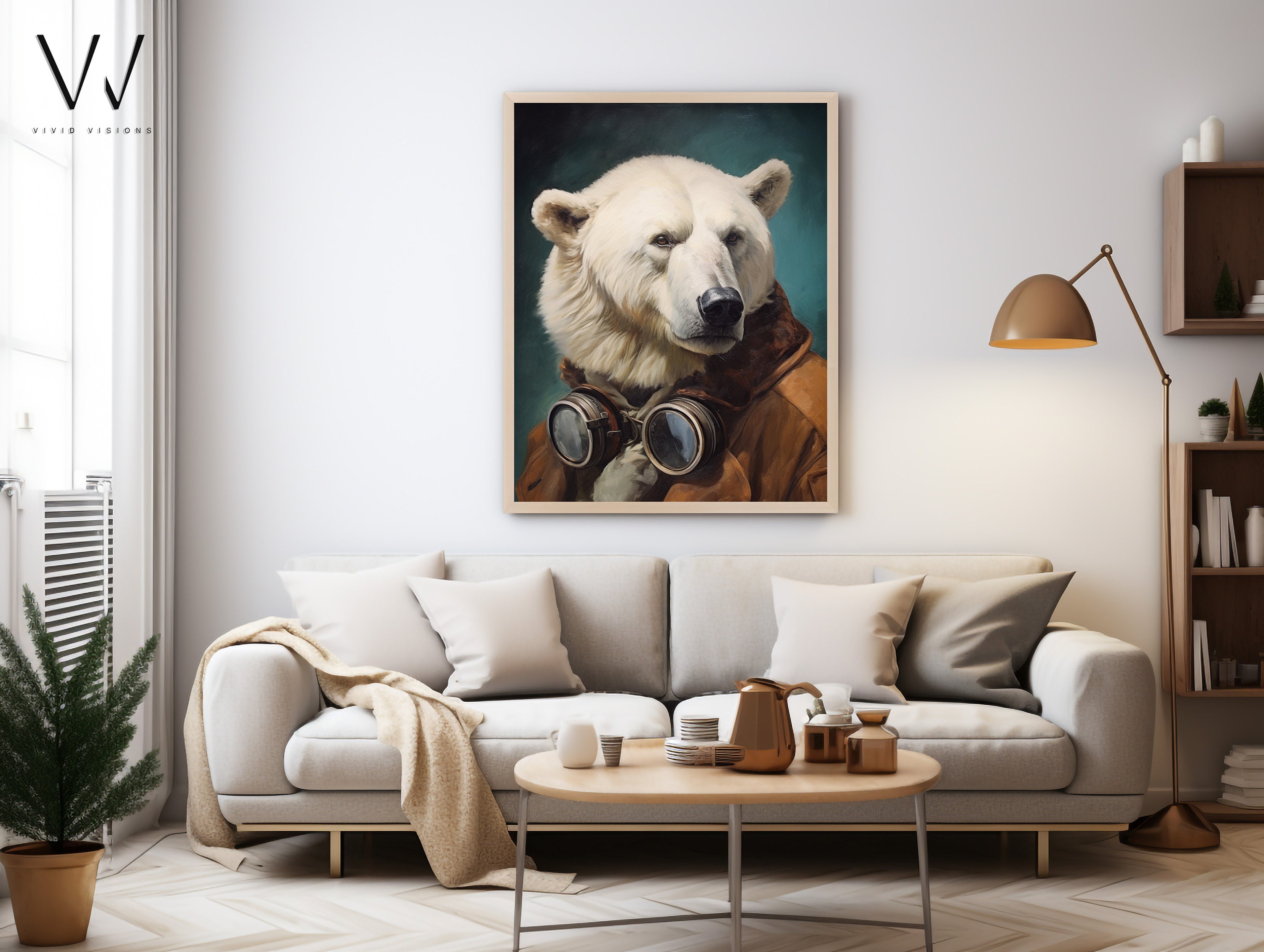 Victorian Polar Bear Portrait: Gothic Animal Art Print (digital ...