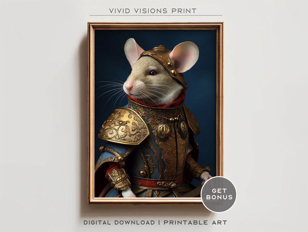 Victorian Mouse Portrait - Gothic Canvas Wall Art, Renaissance Painting ...