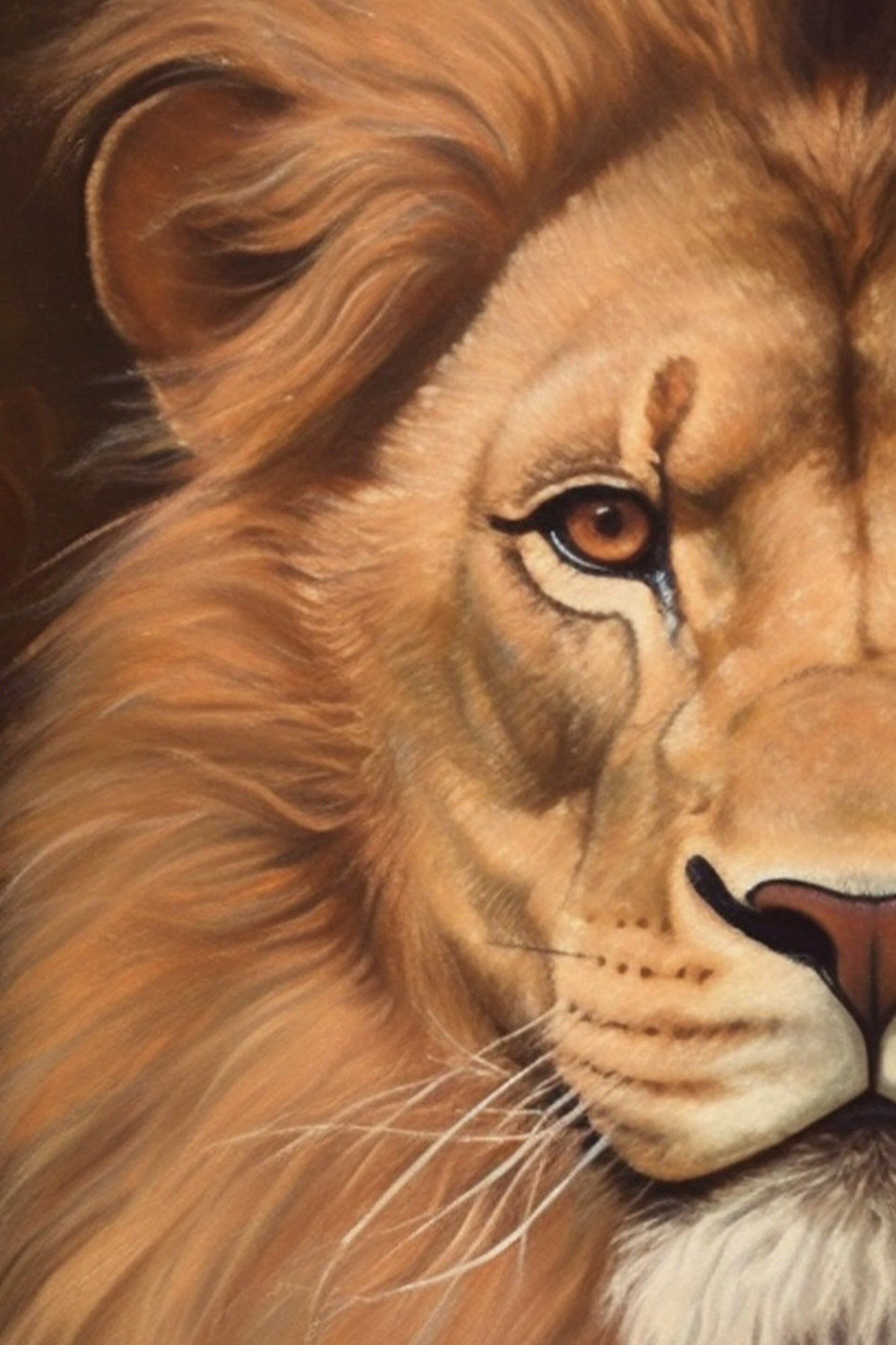 Victorian Lion Portrait - Gothic Canvas Wall Art - Renaissance Painting ...