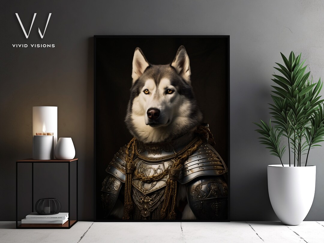 Victorian Husky Portrait - Gothic Canvas Wall Art - Renaissance ...