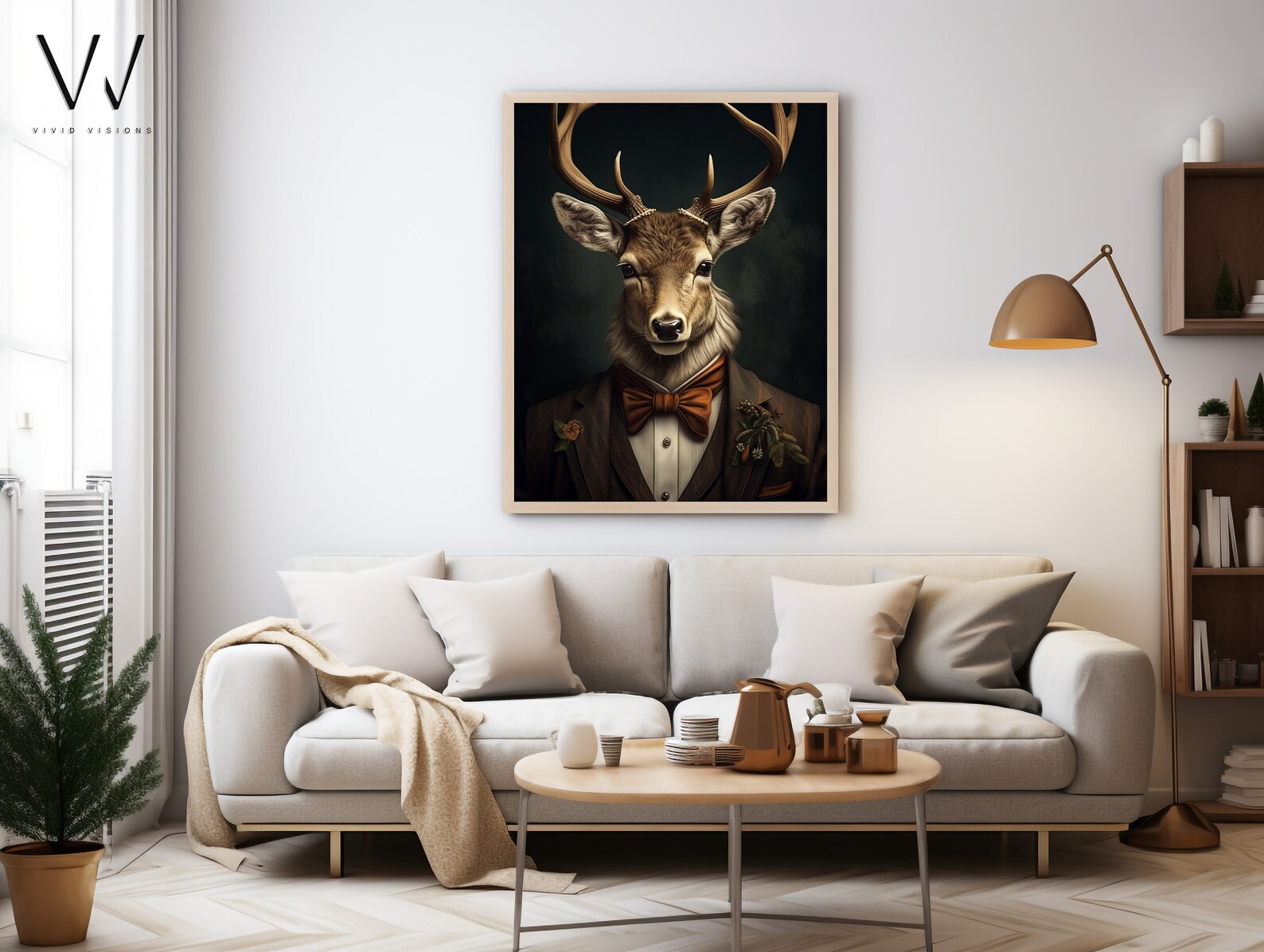 Victorian Stag Deer Portrait - Gothic Canvas Wall Art, Renaissance ...