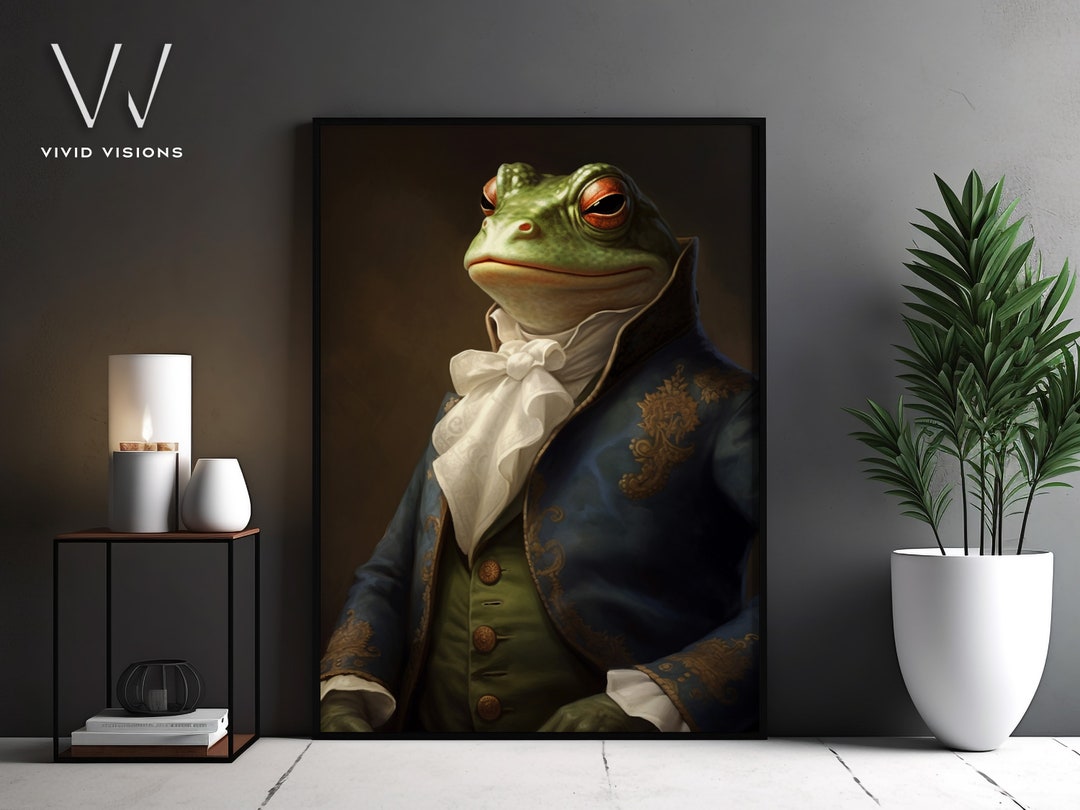 Victorian Frog Portrait - Gothic Canvas Wall Art - Renaissance Painting ...