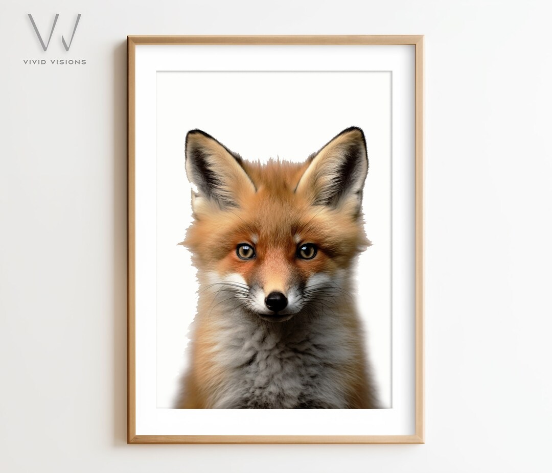 Baby Fox, Woodland Animal Nursery Art, Baby Animal Wall Art, Children ...