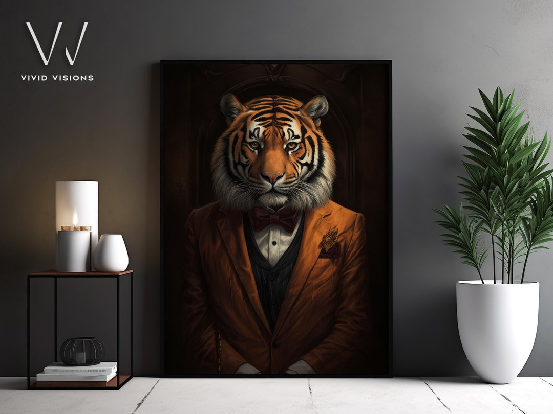 Victorian Tiger Portrait - Gothic Canvas Wall Art - Renaissance ...