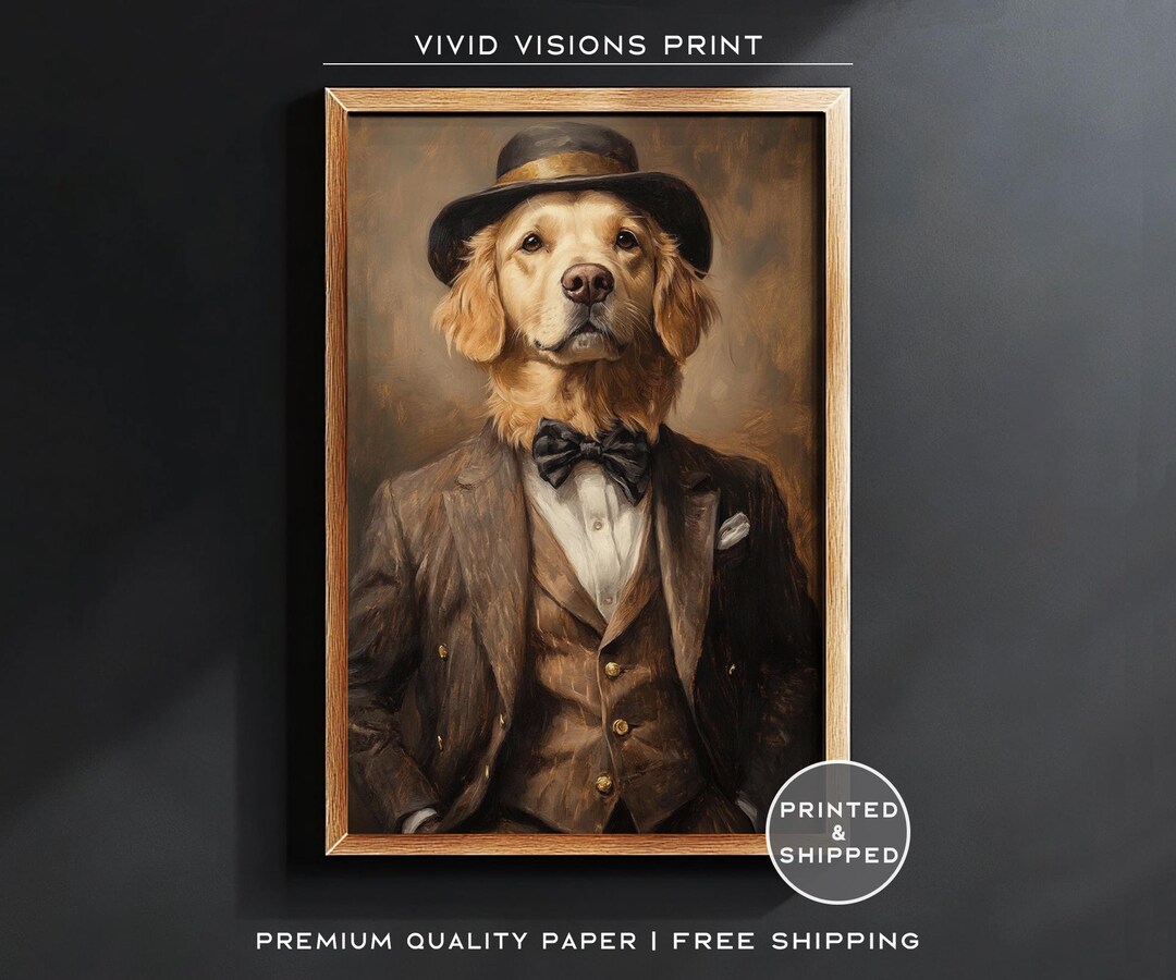 Golden Retriever Portrait: Gothic Renaissance Animal Art (unframed) - Etsy