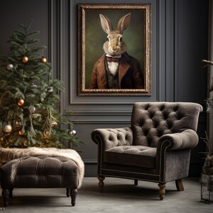 Victorian Hare Portrait - Gothic Canvas Wall Art - Renaissance Painting ...