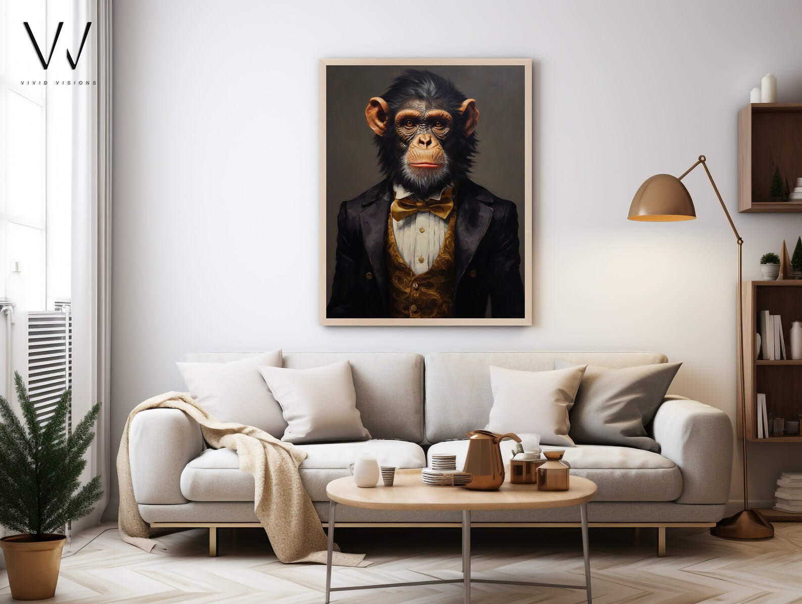 Victorian Monkey Vintage Gothic Canvas Art Print - Dark Academia Monkey ...