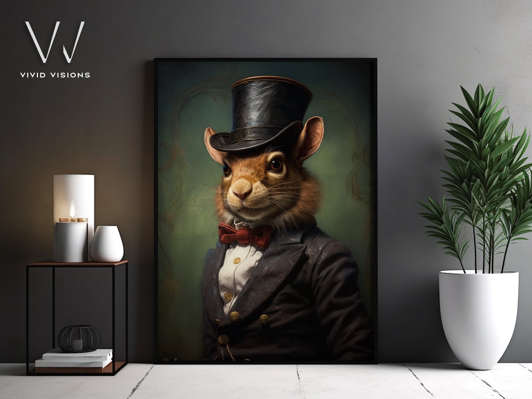 Victorian Red Squirrel Portrait - Gothic Canvas Wall Art, Renaissance ...