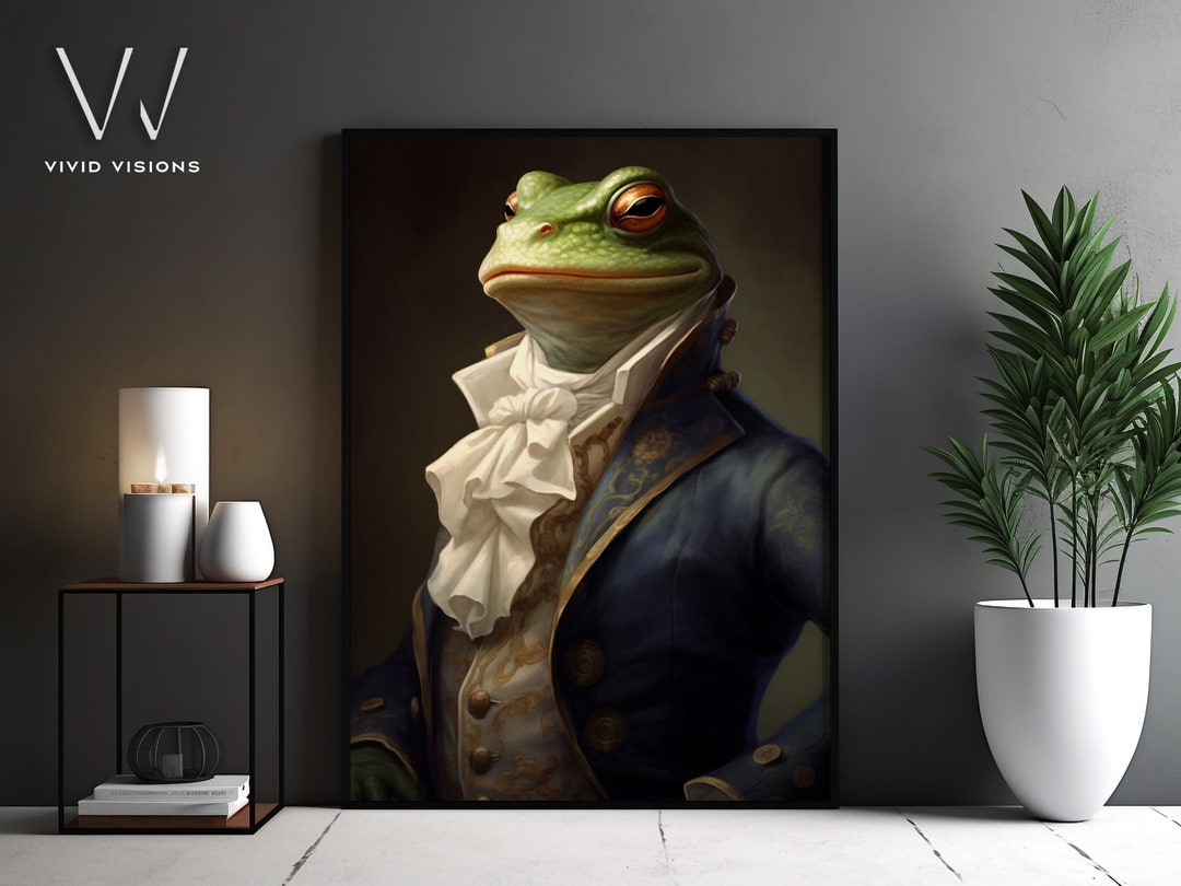 Victorian Frog Portrait - Gothic Canvas Wall Art - Renaissance Painting ...