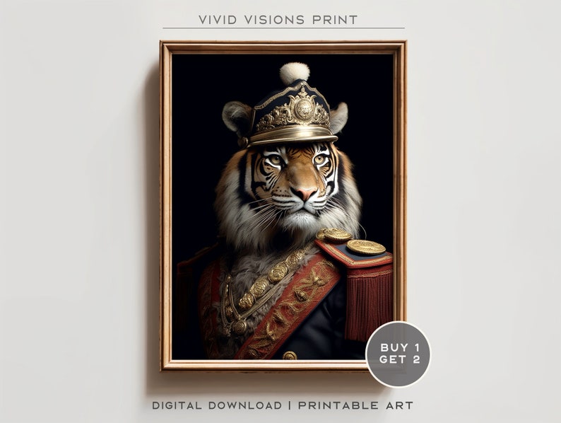 Victorian Tiger Portrait - Gothic Canvas Wall Art - Renaissance ...