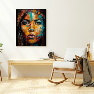 Abstract Indigenous Beauty Woman Portrait on Canvas - Beautiful Wall ...