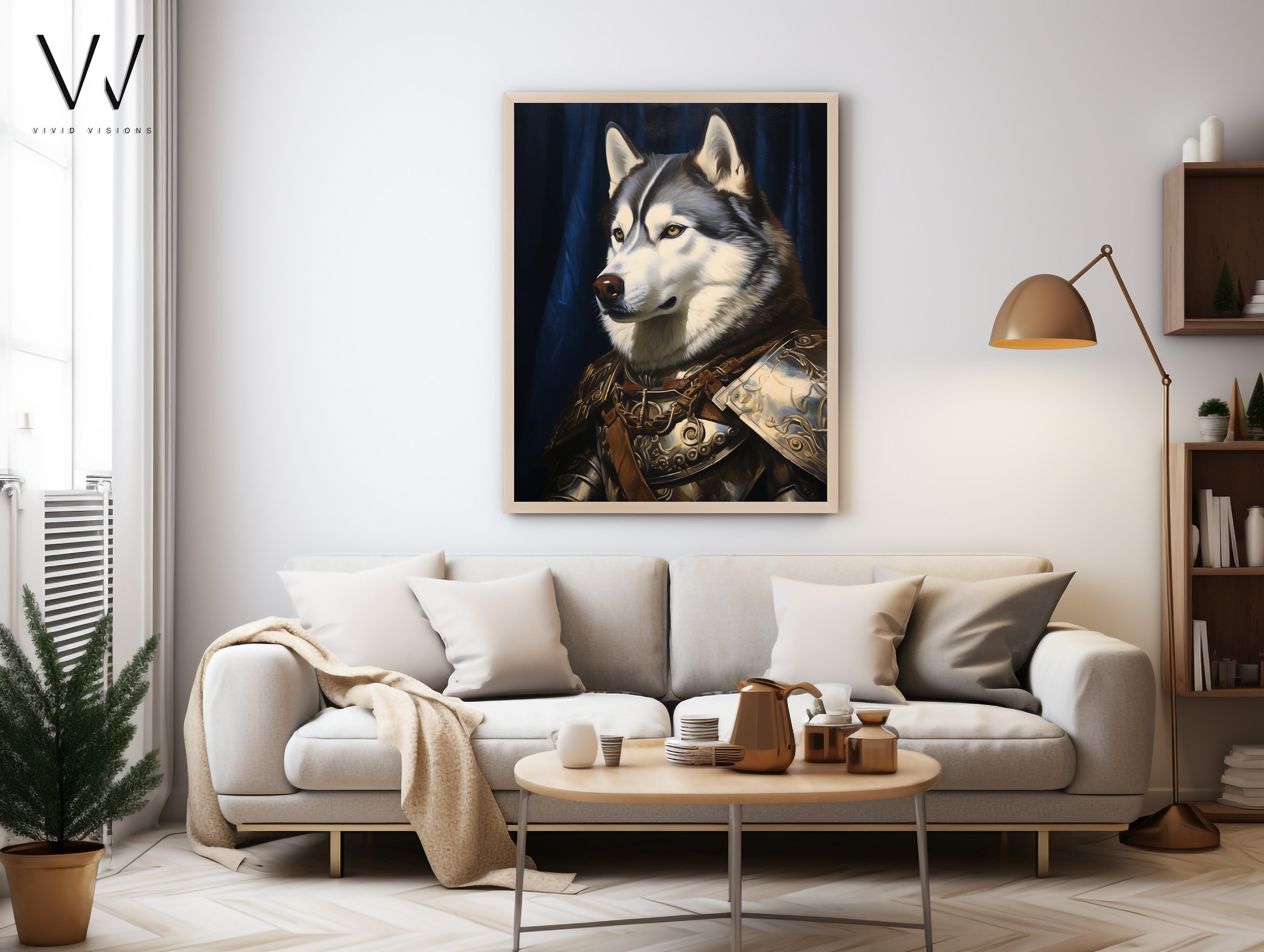 Victorian Husky Dog Portrait Gothic Canvas Wall Art, Renaissance ...