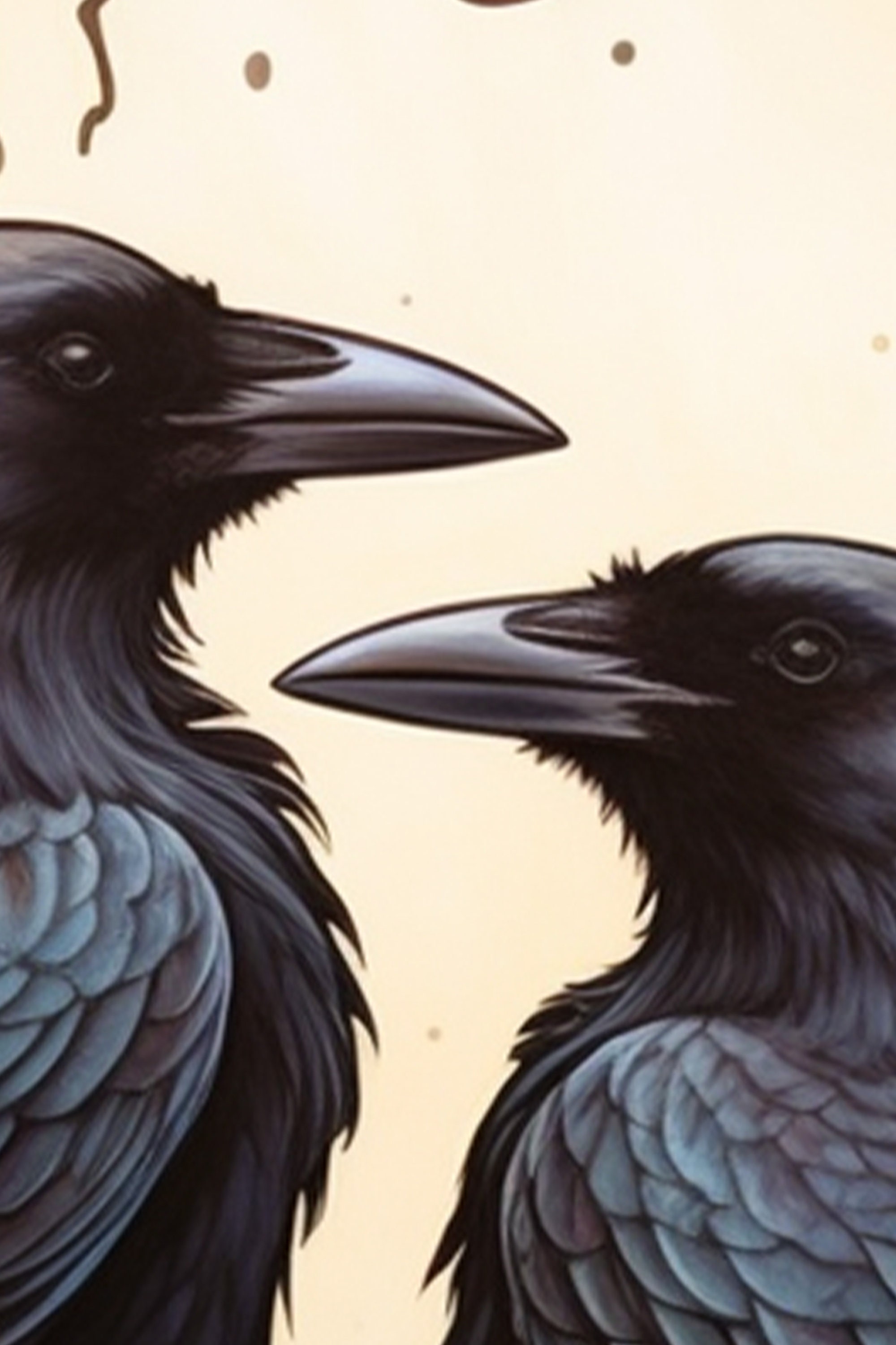 Couple Crows of Love Vintage Canvas Wall Art Gothic Raven Poster ...