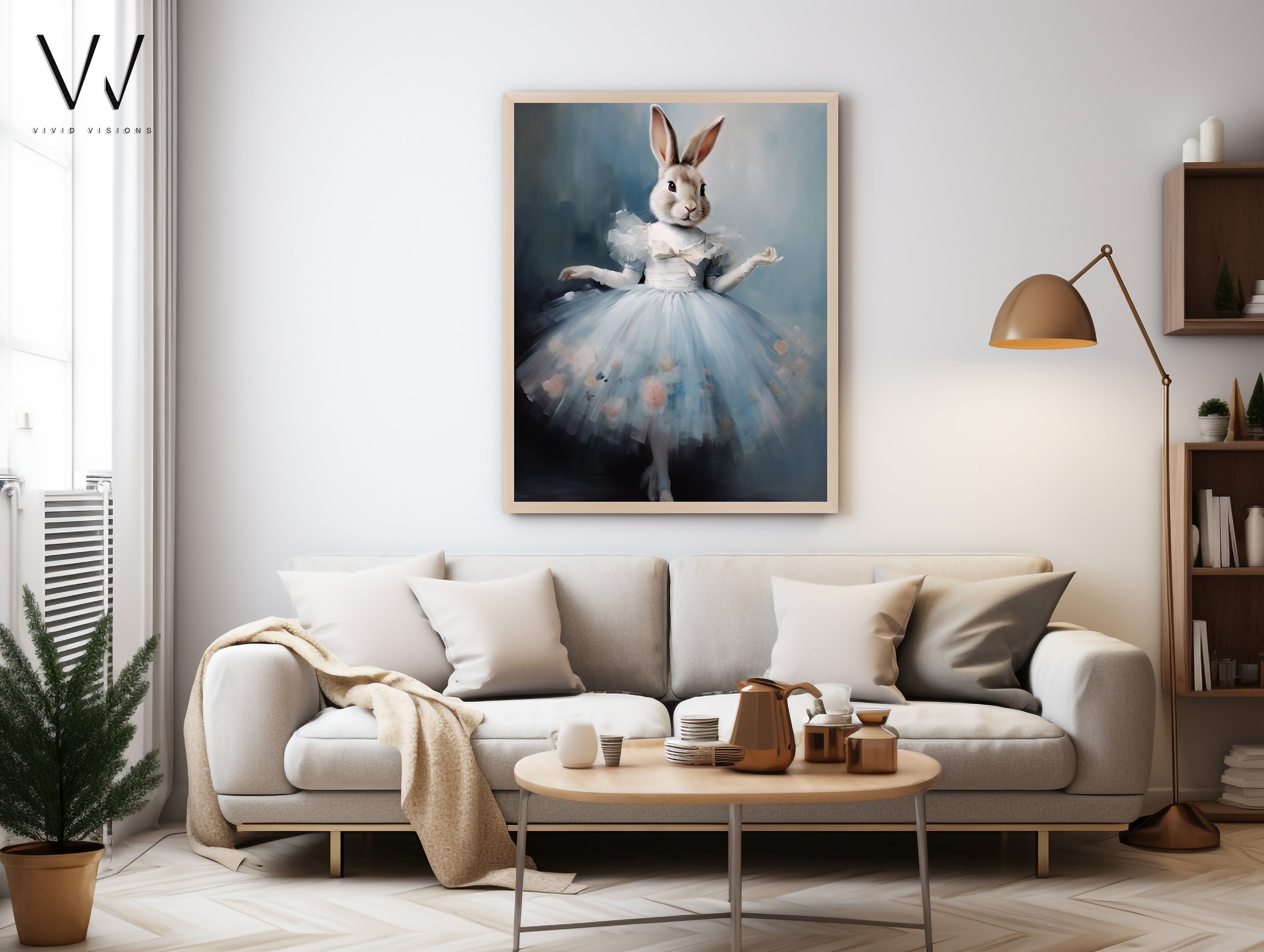 Victorian Rococo Bunny Portrait Gothic Canvas Wall Art Renaissance ...