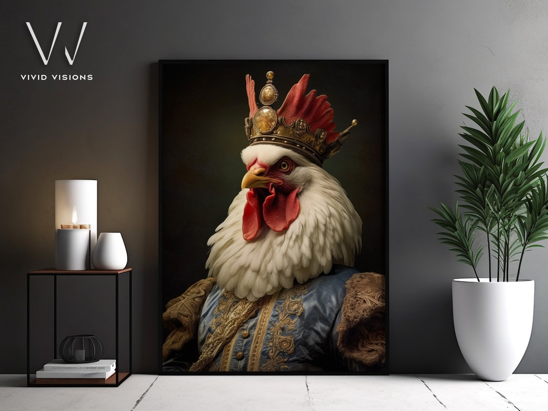 Victorian Rooster Portrait - Gothic Canvas Wall Art - Renaissance ...