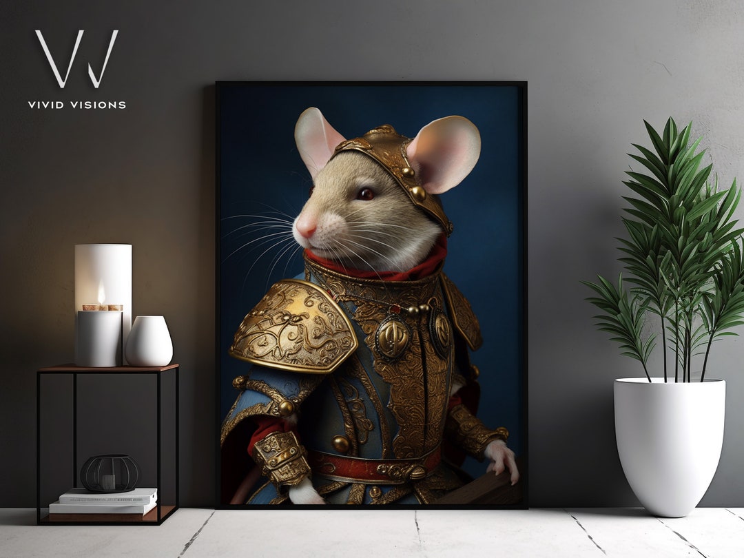 Victorian Mouse Portrait Gothic Canvas Wall Art Renaissance Painting ...