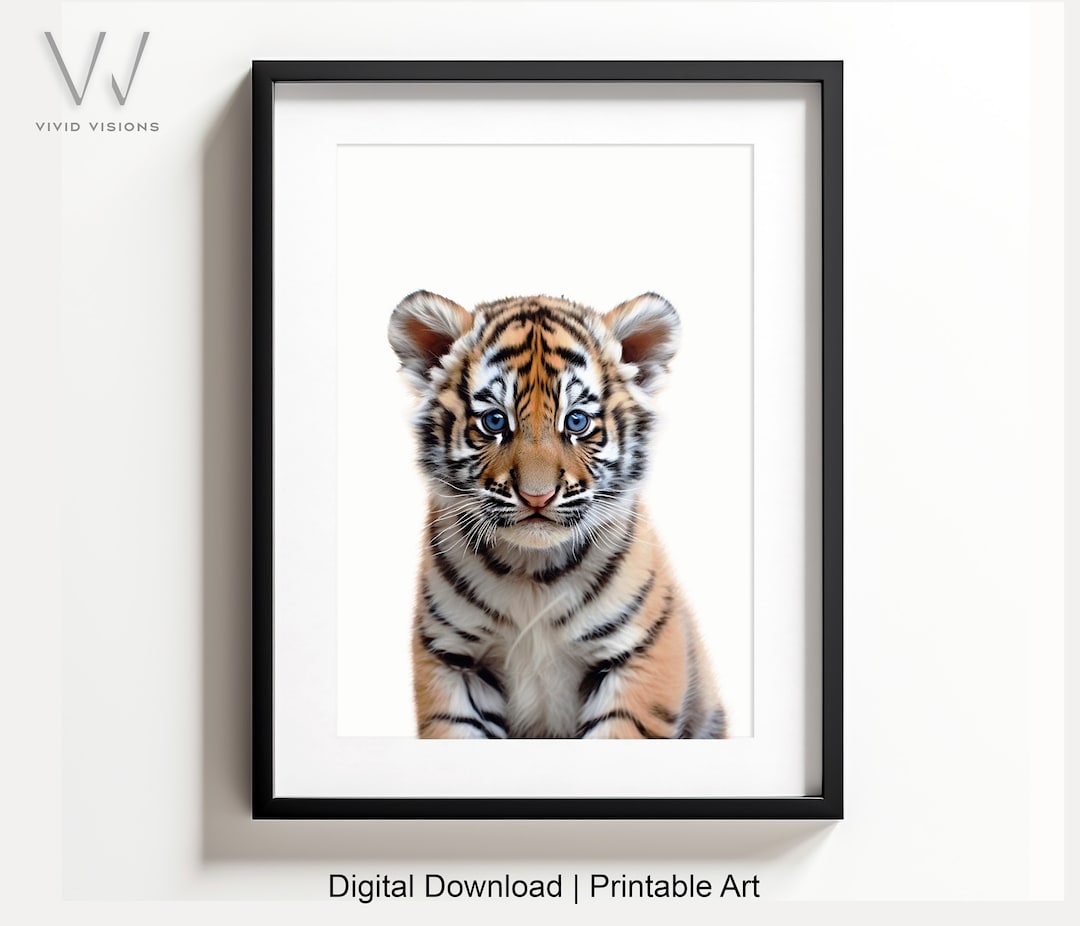 Baby Tiger Cub, Safari Baby Animal for Nursery Art, Safari Wall Art ...