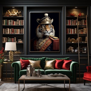 Victorian Tiger Portrait - Gothic Canvas Wall Art - Renaissance ...