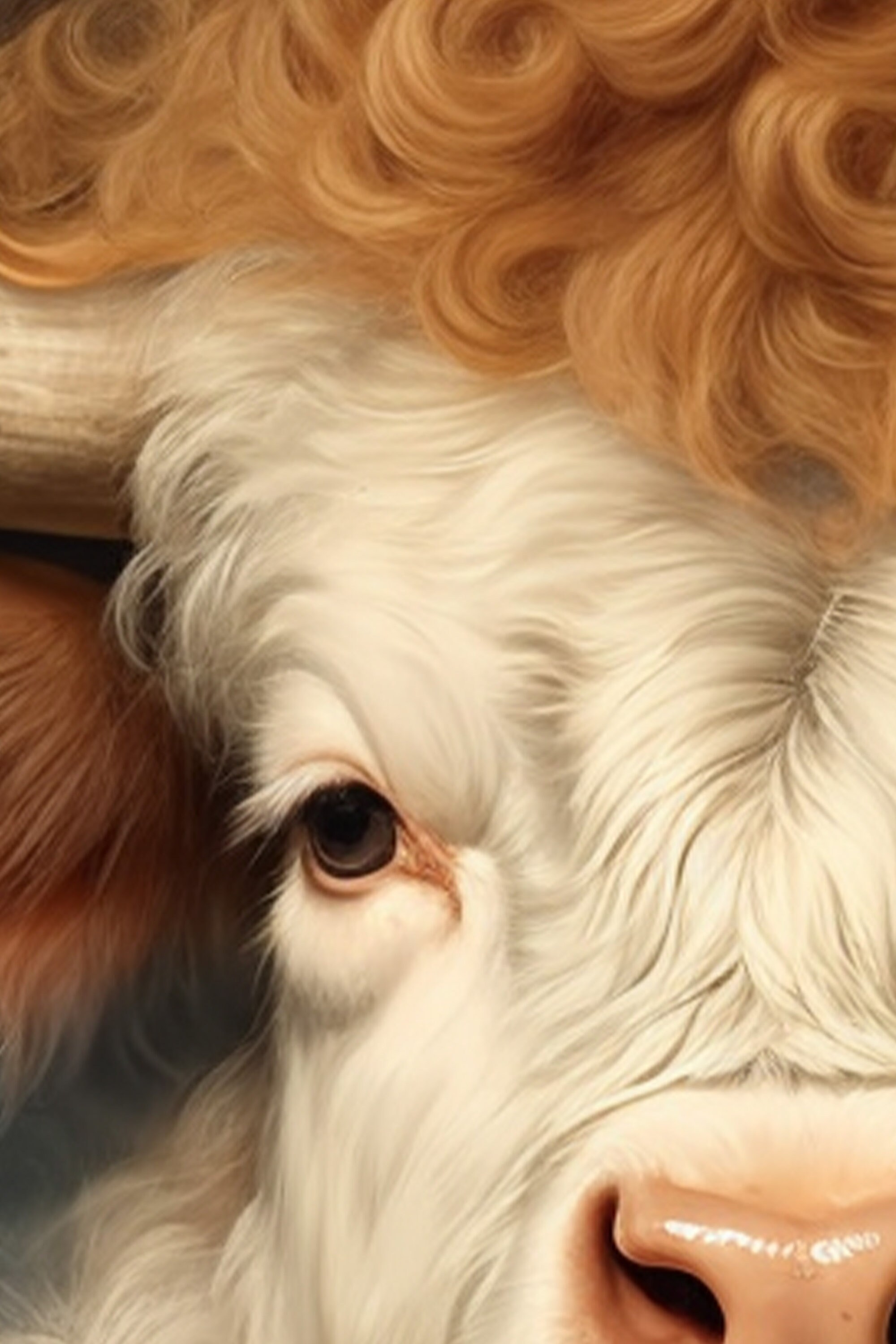 Victorian Highland Cow Portrait - Gothic Canvas Wall Art, Renaissance ...