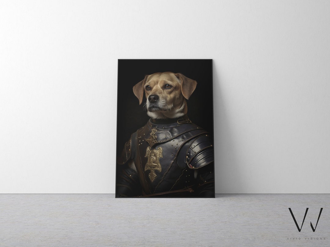 Victorian Dog Portrait Gothic Canvas Wall Art, Renaissance Painting ...