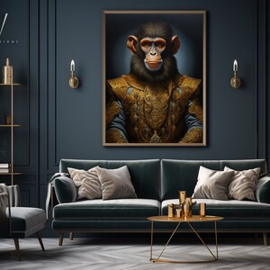 Victorian Monkey Portrait - Gothic Canvas Wall Art - Renaissance ...