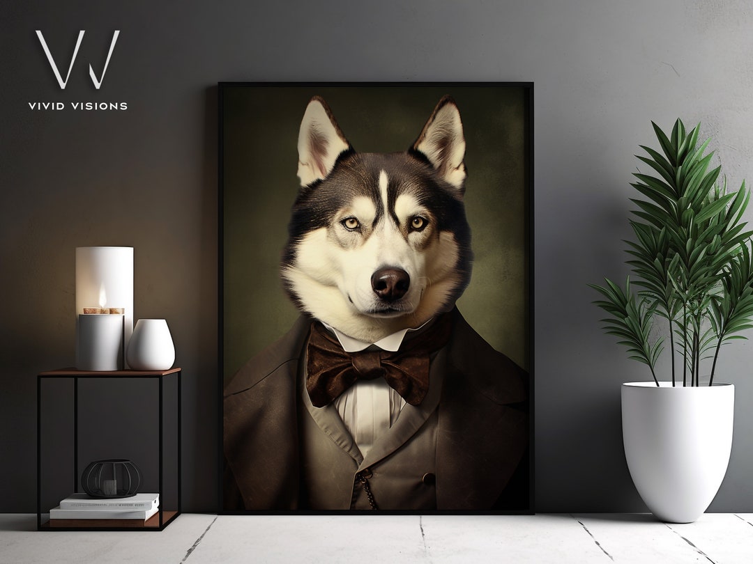 Victorian Husky Portrait - Gothic Canvas Wall Art - Renaissance ...