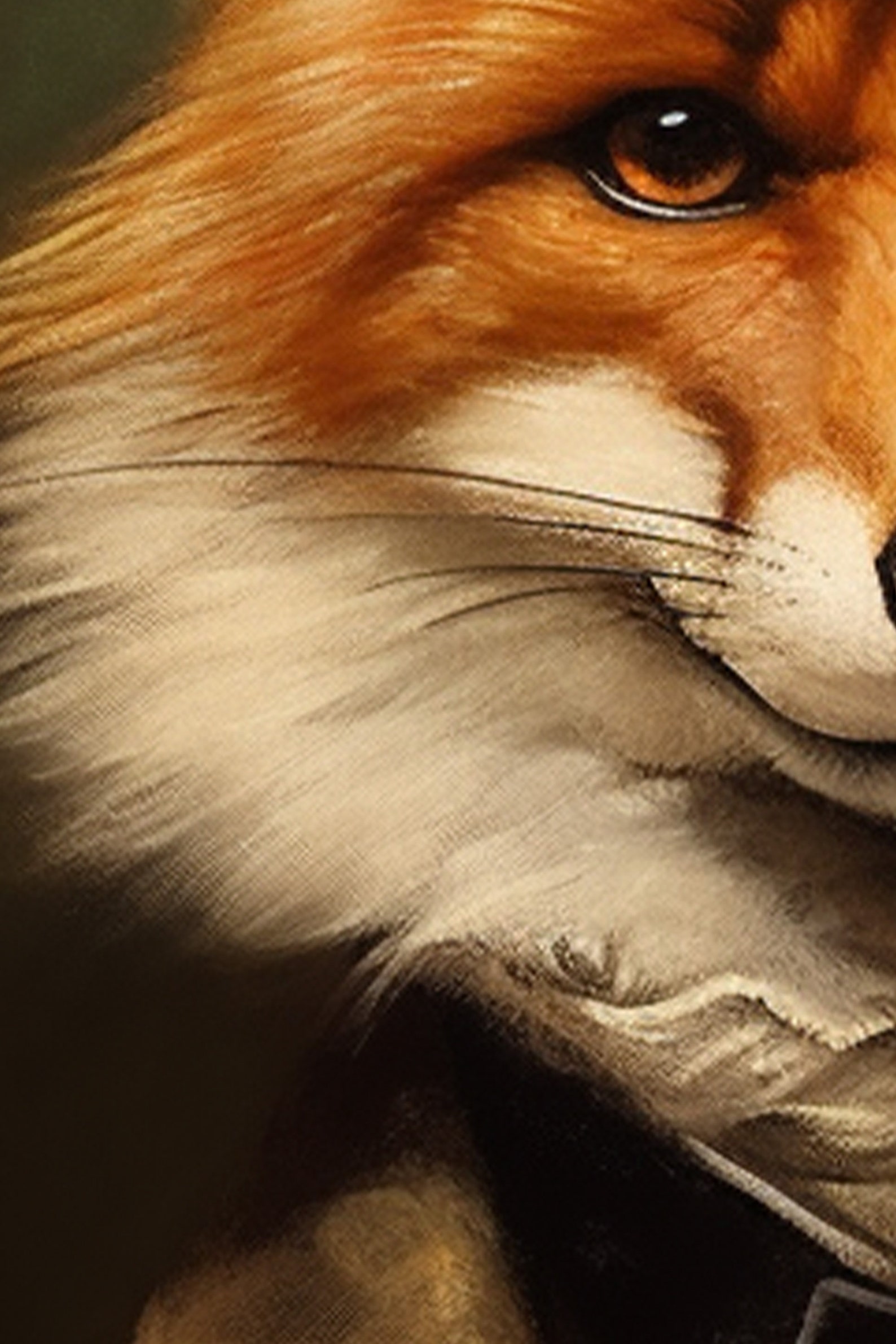 Victorian Fox Portrait - Gothic Canvas Wall Art - Renaissance Painting ...