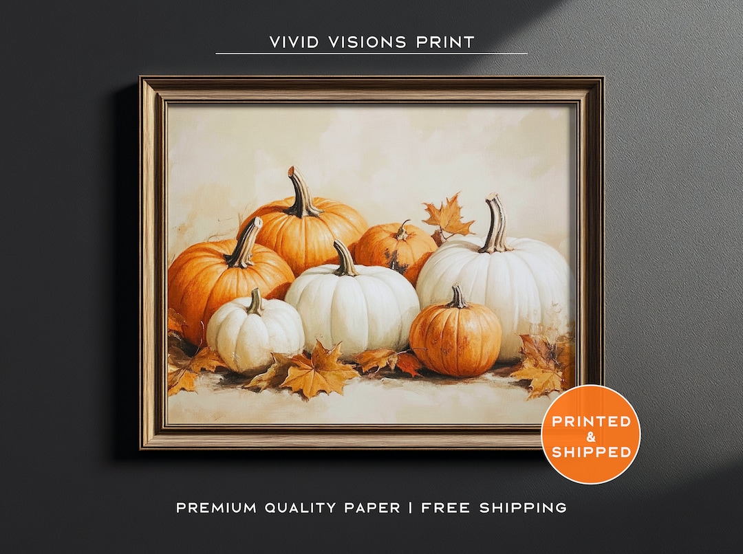 Elegant Autumn Pumpkin Poster - Halloween Wall Art - Dark Academia ...