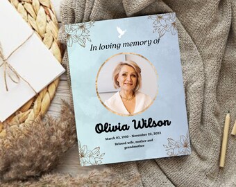 Minimalist Traditional Funeral Program Template, Celebration of Life ...