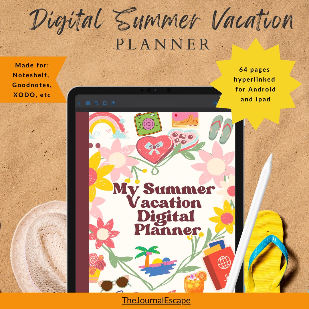 Digital Summer Vacation Planner, Summer Break Travel Agenda, Editable ...