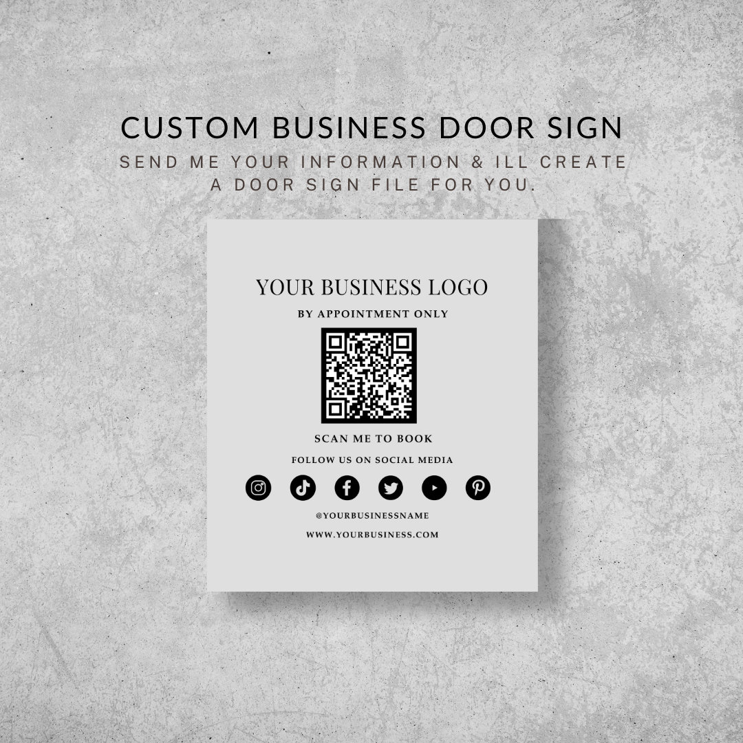 Custom QR Code Business Sign: Scan to Book (SVG, PDF) - Etsy