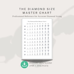 Printable Diamond Size Chart | Carat to MM Conversion Chart for Gemstones | Visual Guide for ...