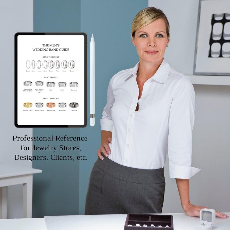 Men’s Wedding Band Guide Printable Instant Download | Band Width, Ring ...