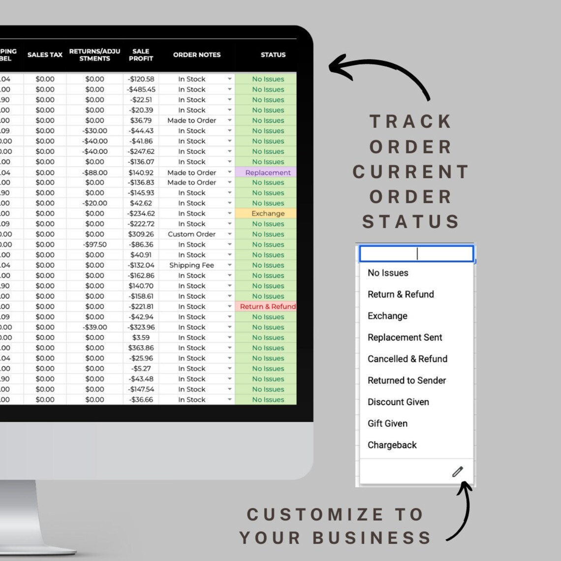 E-commerce Daily Sales Tracker: Google Sheets Template - Etsy