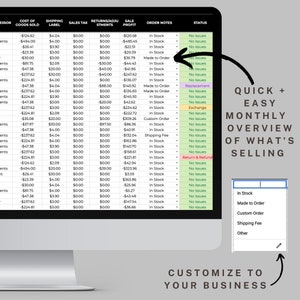 E-commerce Daily Sales Tracker: Google Sheets Template - Etsy