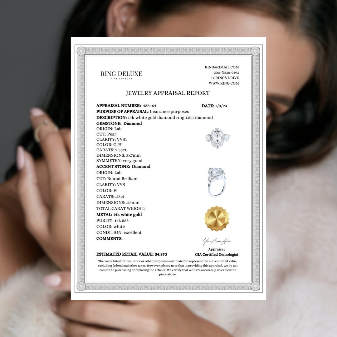 Jewelry Appraisal Form Template: Editable Canva Report (PDF) - Etsy