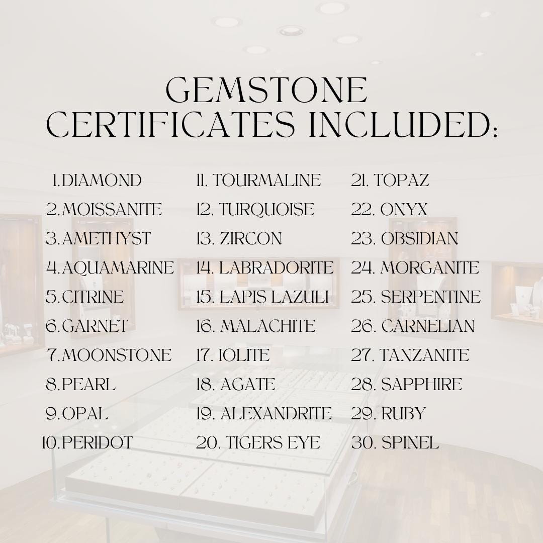 30 Gemstone Certificate Template Bundle PDF | for Jewelry Business Owners, Jewelry Designers ...