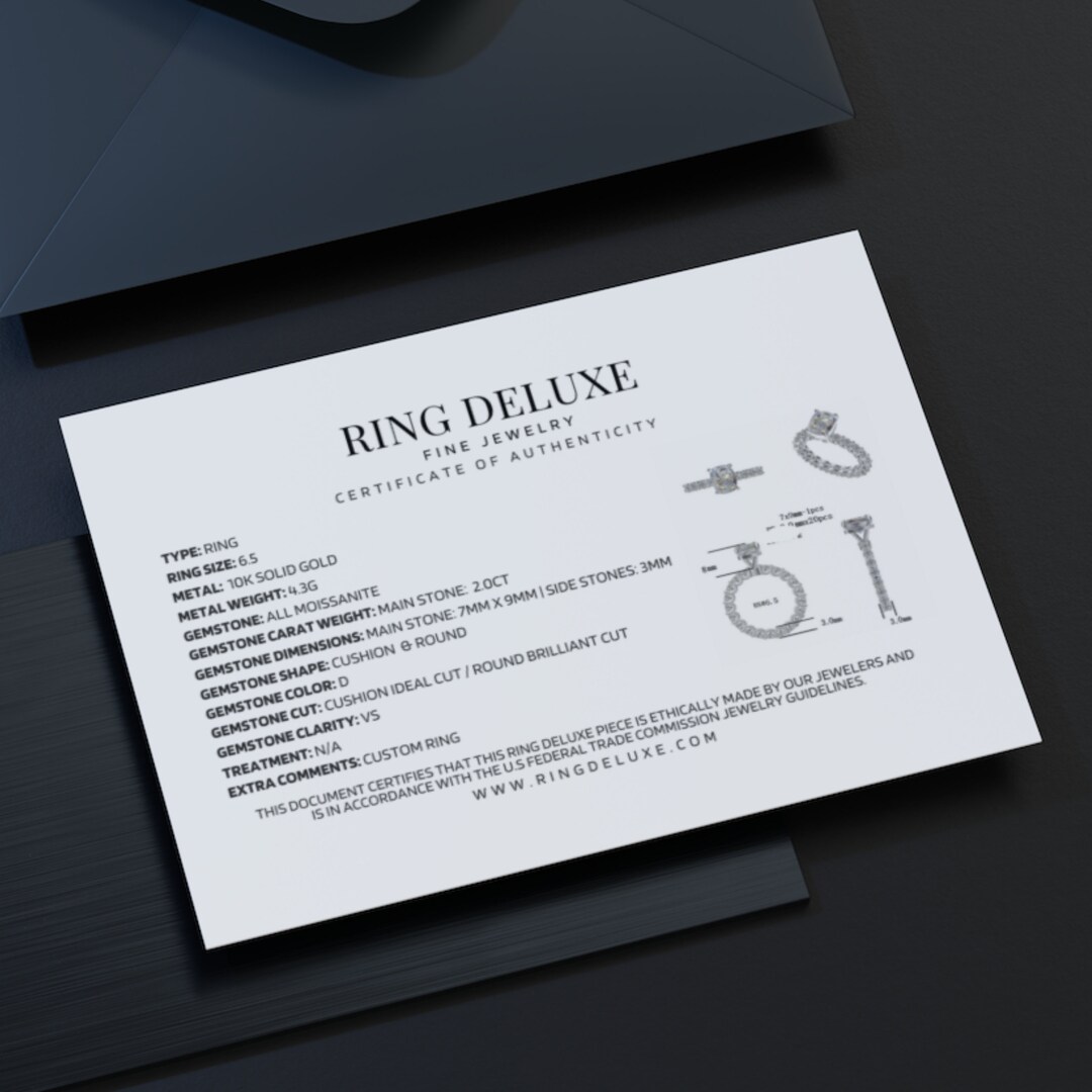 Customizable Engagement Ring Certificate of Authenticity Canva Template ...