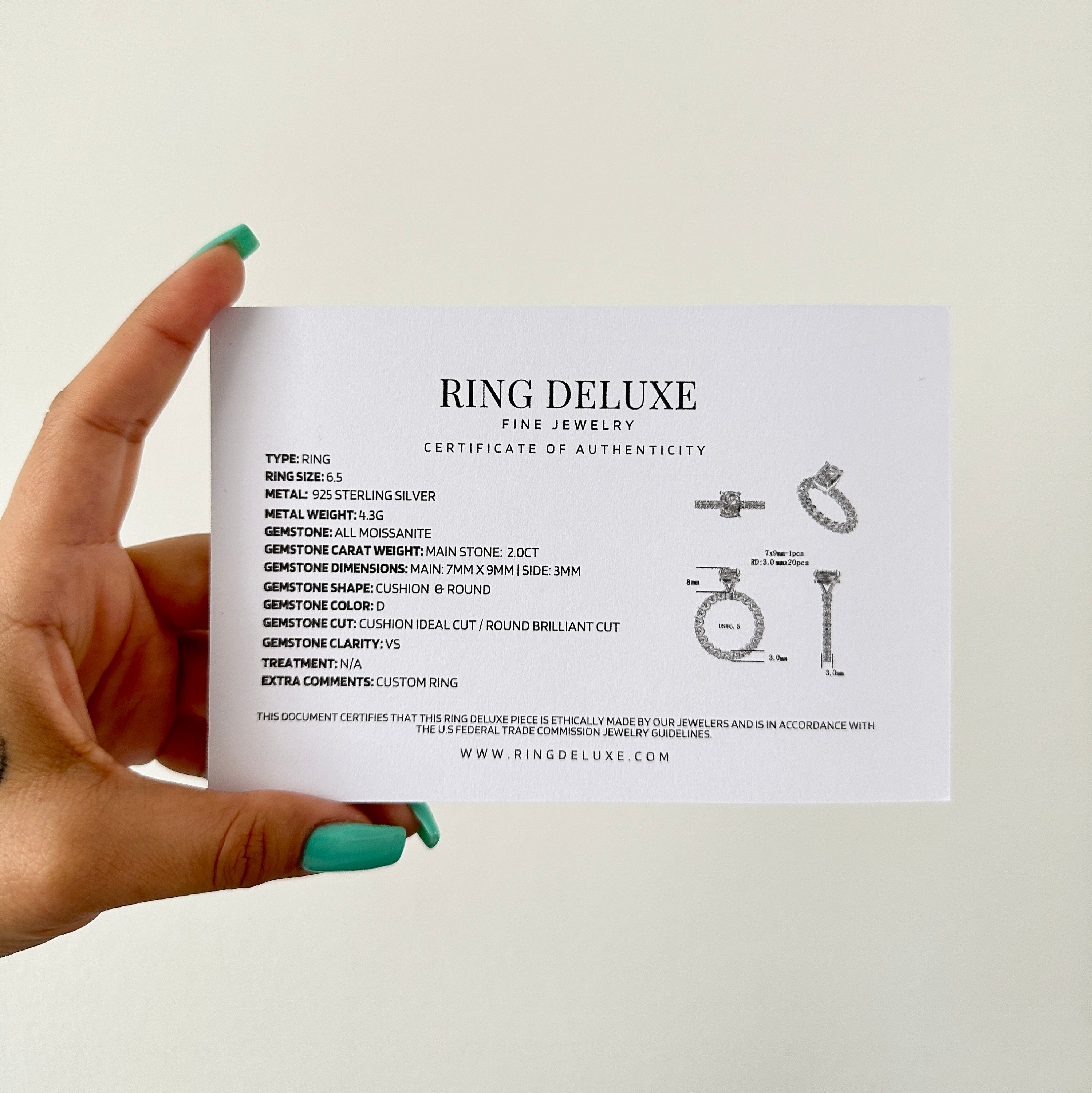 Printable Ring Certificate of Authenticity, Certificate of Authenticity ...