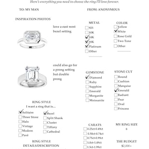 Engagement Ring Wishlist Template: Canva Printable PDF (8.5x11) - Etsy