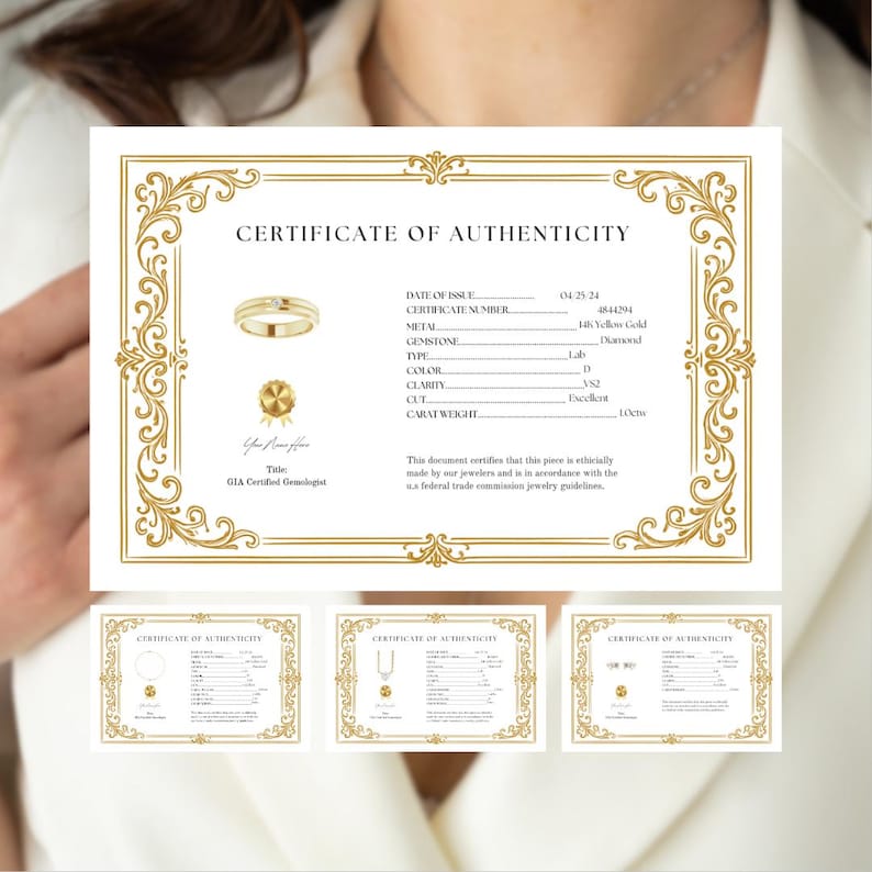 Jewelry Certificate Template Bundle | Designers, Jewelry Business ...