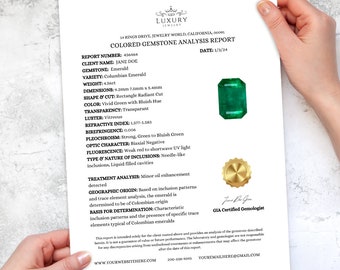 Gemstone Report Template | Gemstone Analysis Certificate of ...