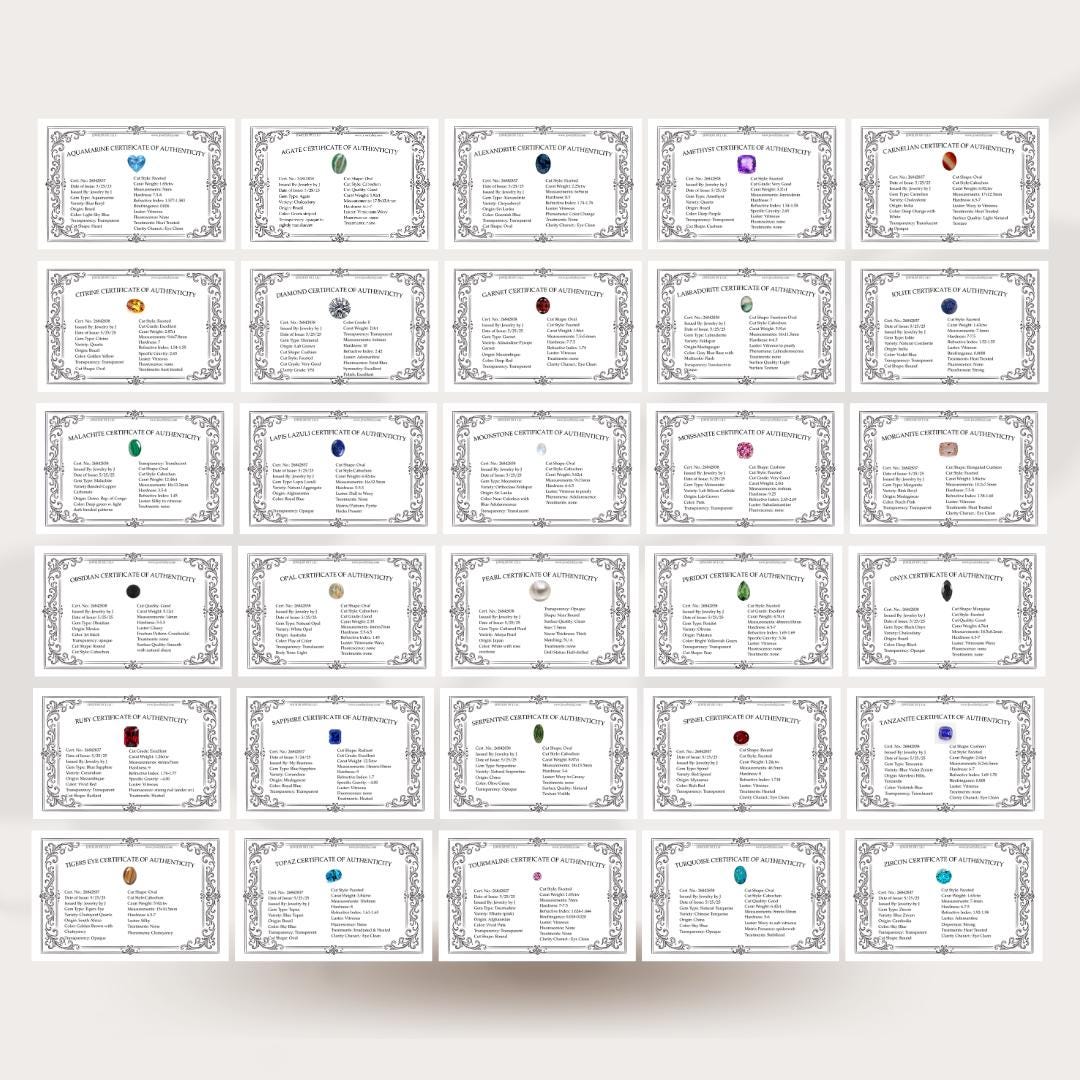 Gemstone Certificate of Authenticity Templates: Jewelry Business (canva ...