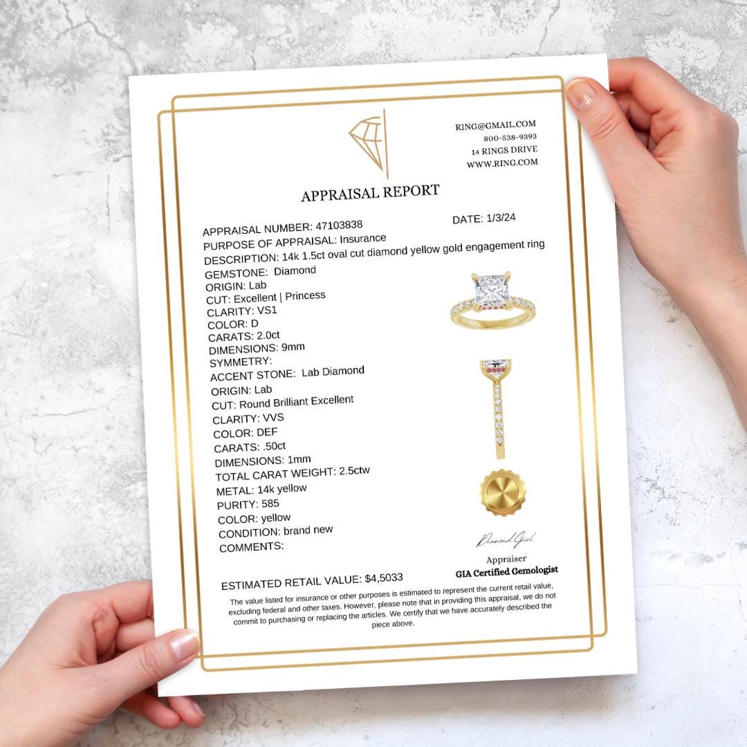 Jewelry Appraisal Template: Professional Printable PDF for Jewelers - Etsy