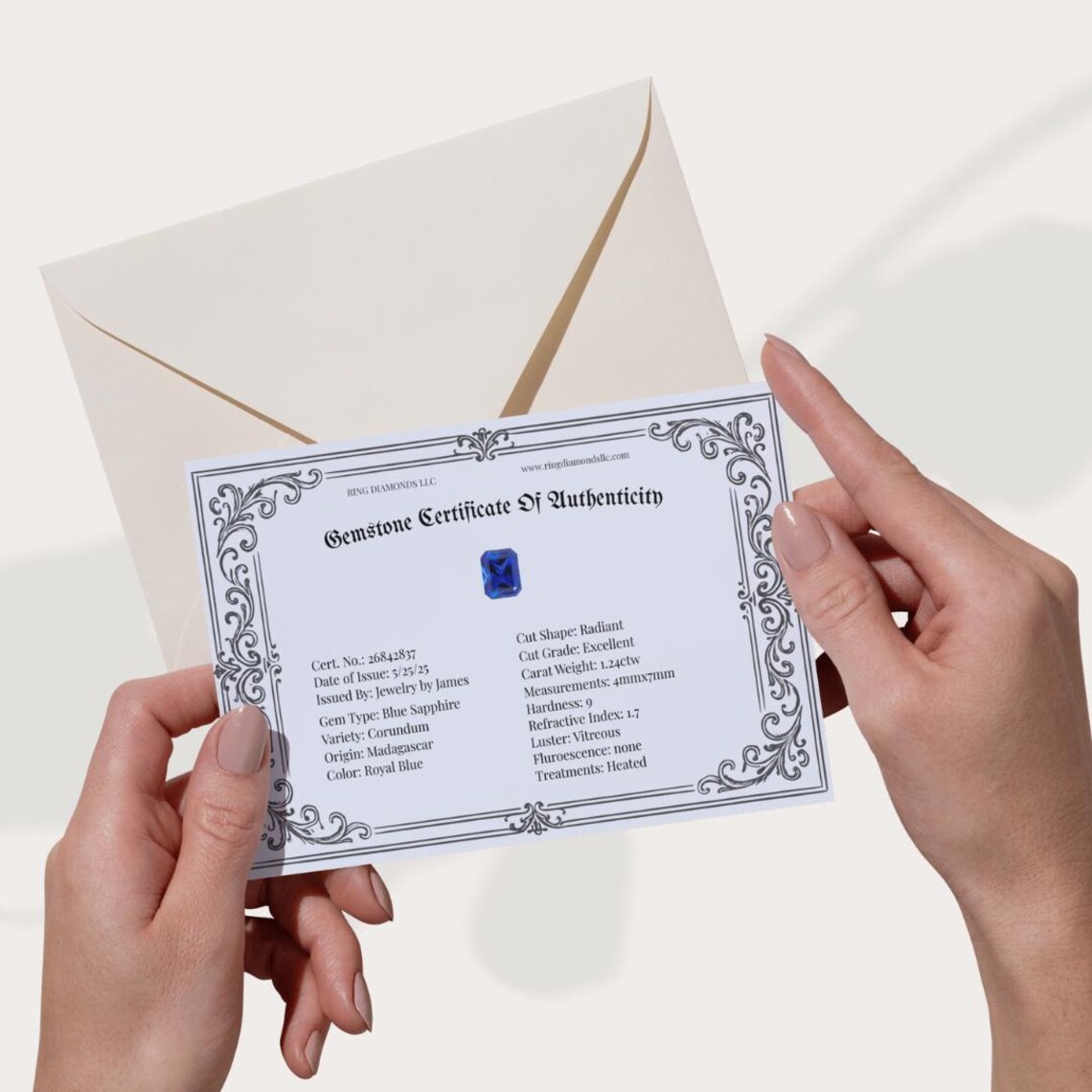 Gemstone Certificate of Authenticity Template: Jewelry Business PDF - Etsy