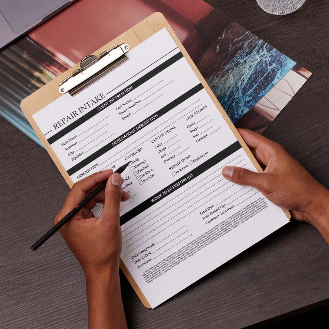 Jewelry Repair Intake Form: Printable PDF Template (8.5x11) - Etsy