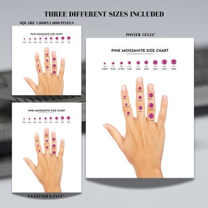 Pink Moissanite Size Chart Image Carat to Millimeters Gemstone ...