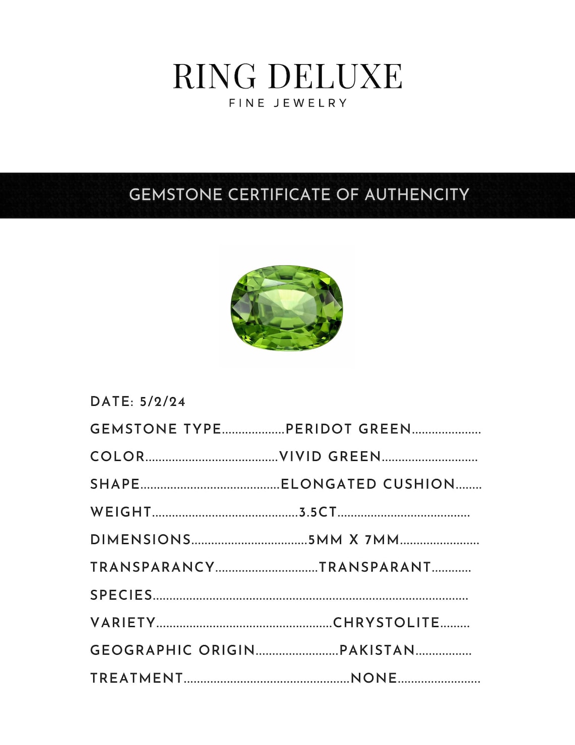 Gemstone Certificate of Authenticity Template: Jewelry Business Canva ...