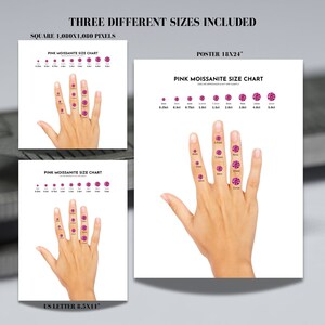 Pink Moissanite Carat Size Chart on Hand Carat to Millimeters ...