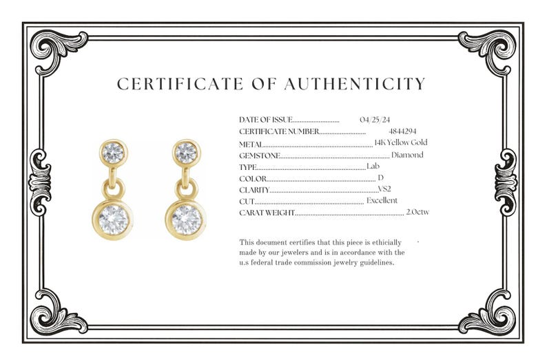 Jewelry Authenticity Certificate Template Bundle: 4x6" Card (PDF) - Etsy